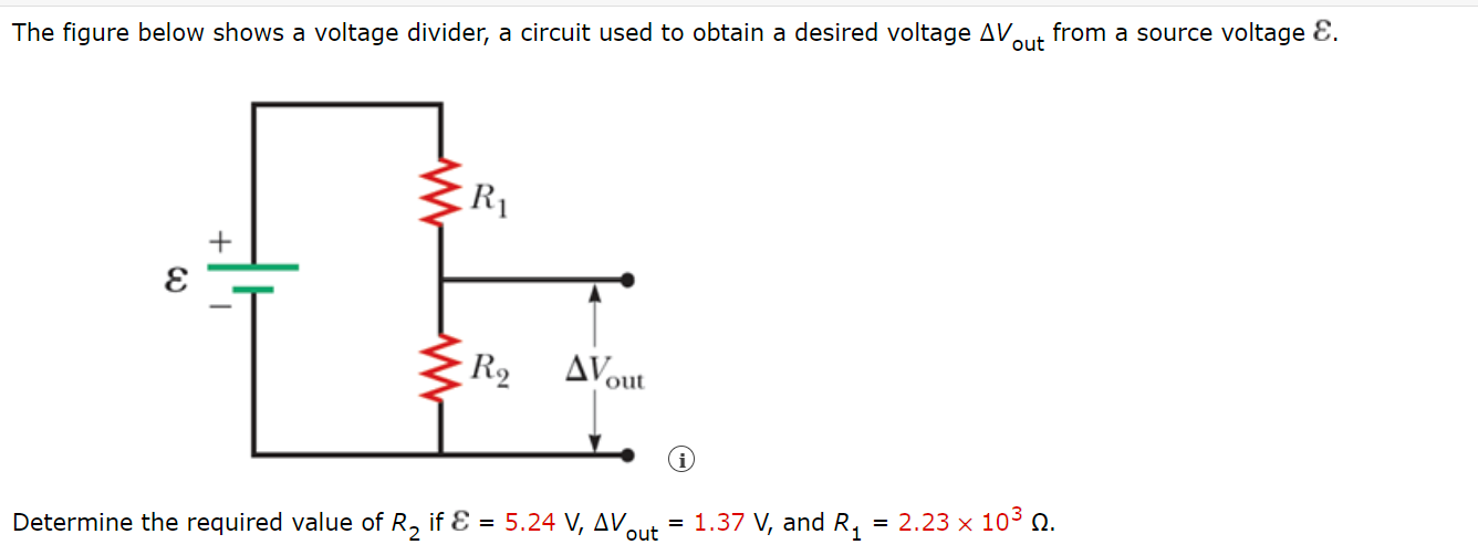 Solved The figure below shows a voltage divider, a circuit | Chegg.com