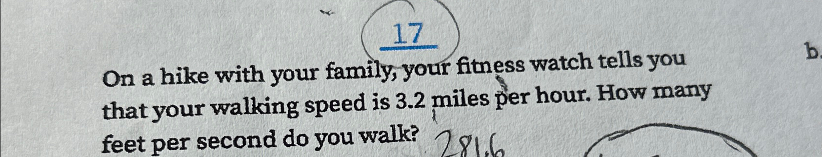 Solved 17On a hike with your family, your fitness watch | Chegg.com