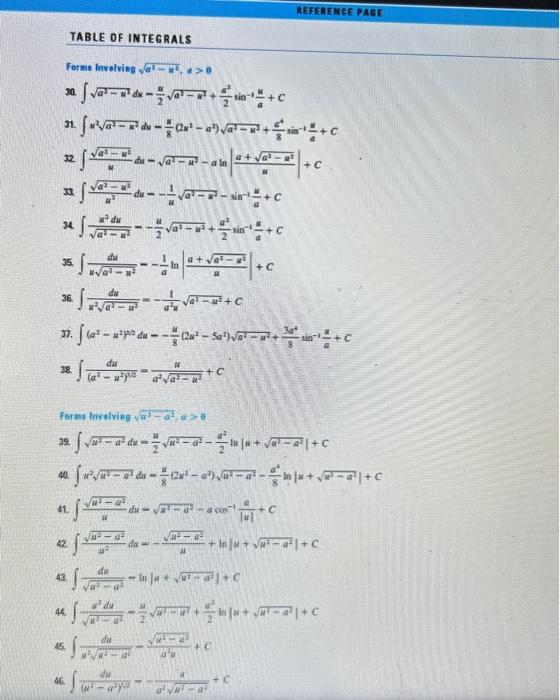 [Solved]: Use the Table of Integrals to evaluate the integr