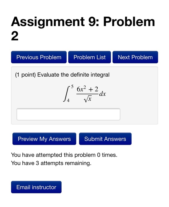 Solved Assignment 9 Problem Previous Problem Problem List 8411