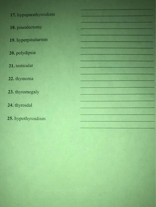 Solved Directions: Below are terms built from word parts. | Chegg.com