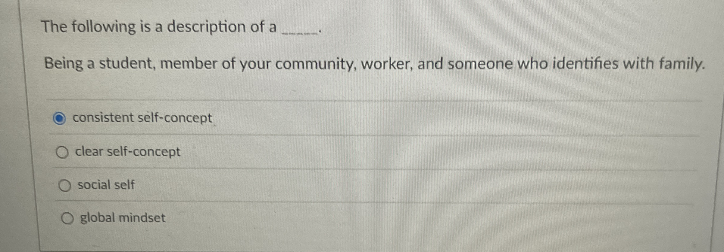 Solved The following is a description of aBeing a student, | Chegg.com