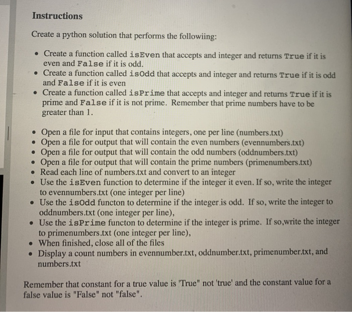 Solved Instructions Create A Python Solution That Performs 2044