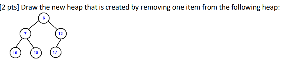 Solved [2 ﻿pts] ﻿Draw the new heap that is created by | Chegg.com