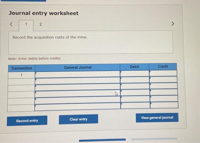 Solved Exercise 10-4 (Algo) Cost of a natural resource; | Chegg.com
