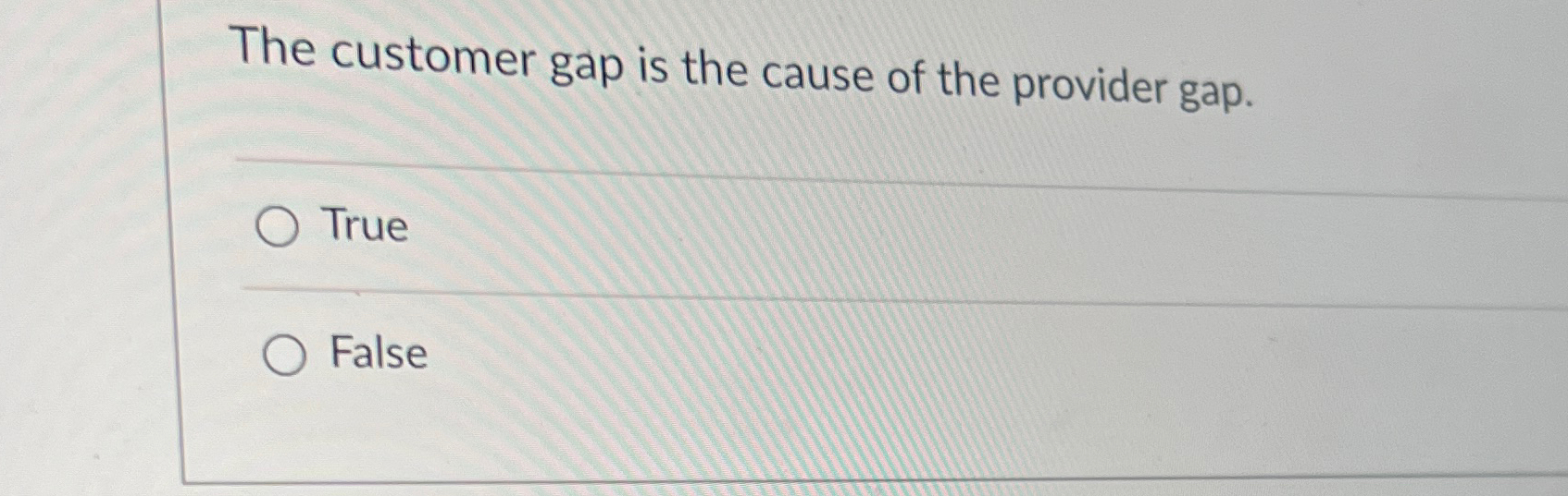 Solved The customer gap is the cause of the provider | Chegg.com