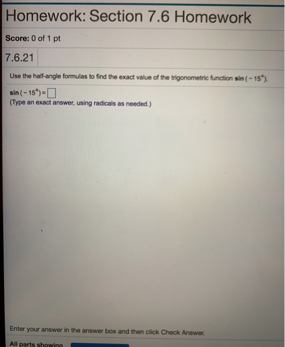 Solved Homework Section 7 6 Homework Score 0 Of 1 Pt