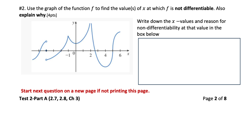 Solved \#2. ﻿Use the graph of the function \( ﻿f \) ﻿to find | Chegg.com