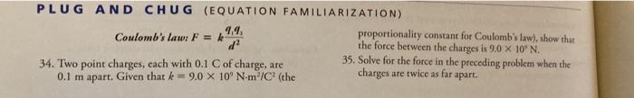 Solved PLUG AND CHUG (EQUATION FAMILIARIZATION) 9,4 | Chegg.com