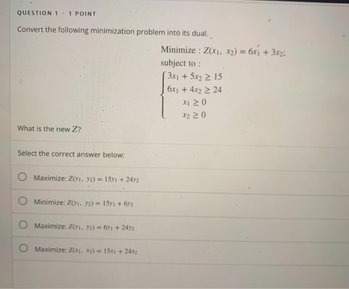 Solved QUESTION 1 • 1 POINT : Convert the following | Chegg.com