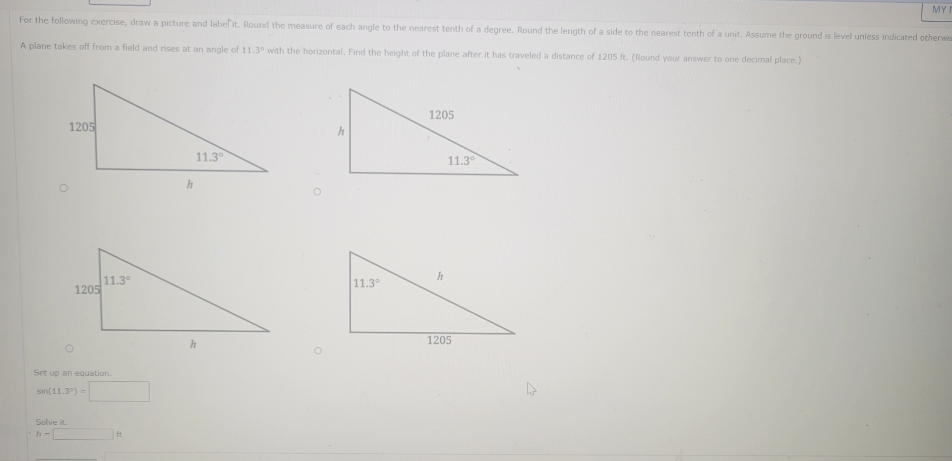 Solved A plane takes off from a field and rises at an angle | Chegg.com