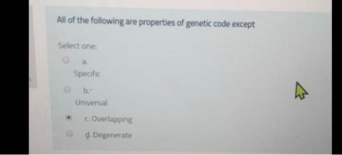 Solved All of the following are properties of genetic code | Chegg.com