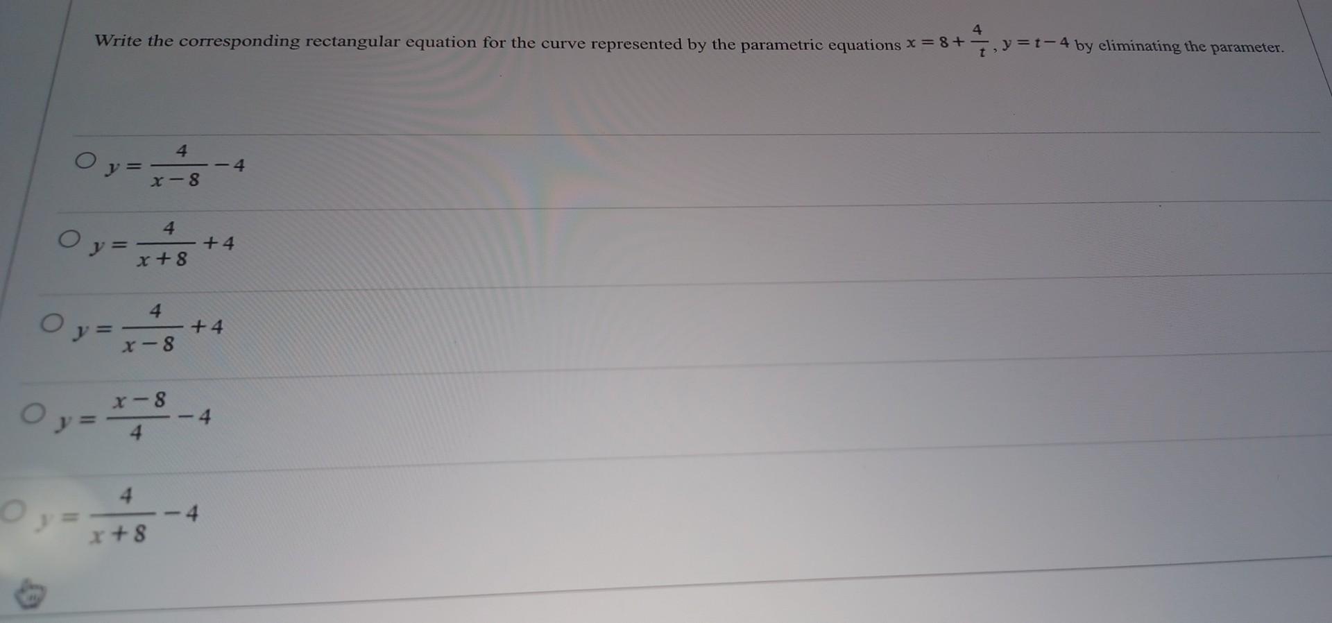 Solved Write the corresponding rectangular cquation for the | Chegg.com