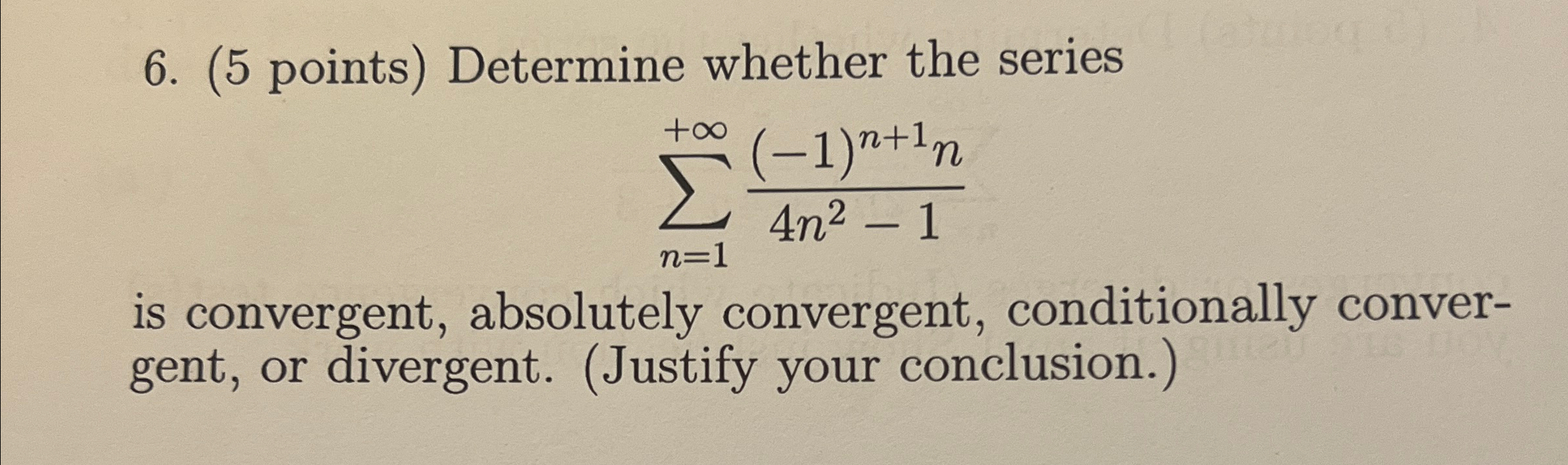 Solved (5 points) Determine whether the | Chegg.com Solved (5 points) Determine whether the | Chegg.com