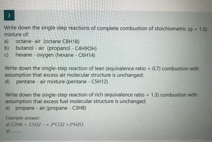 Solved 3 Write down the single-step reactions of complete | Chegg.com