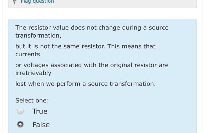 Solved Flag question The resistor value does not change | Chegg.com