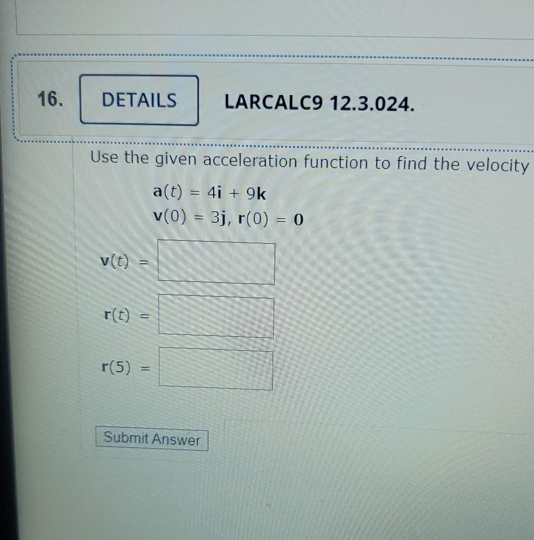 Solved use the given acceleration function to find the | Chegg.com