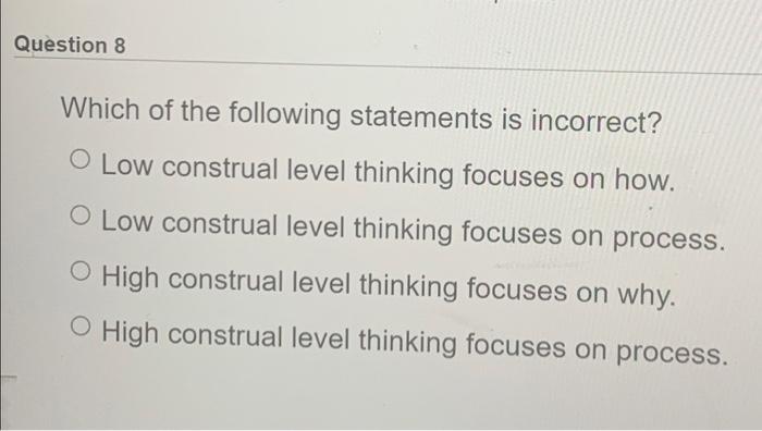 Solved Question 8 Which of the following statements is | Chegg.com