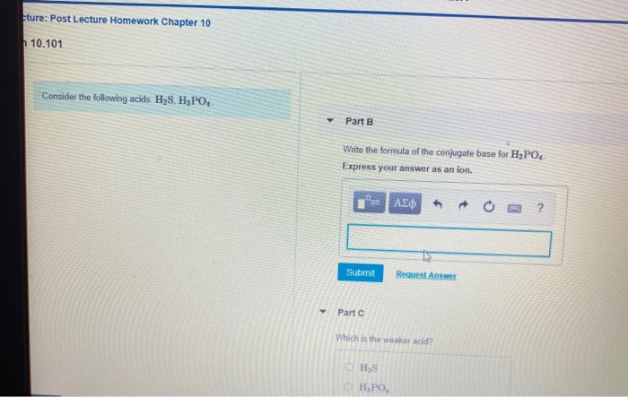 Solved Eture: Post Lecture Homework Chapter 10 1 10.101 | Chegg.com