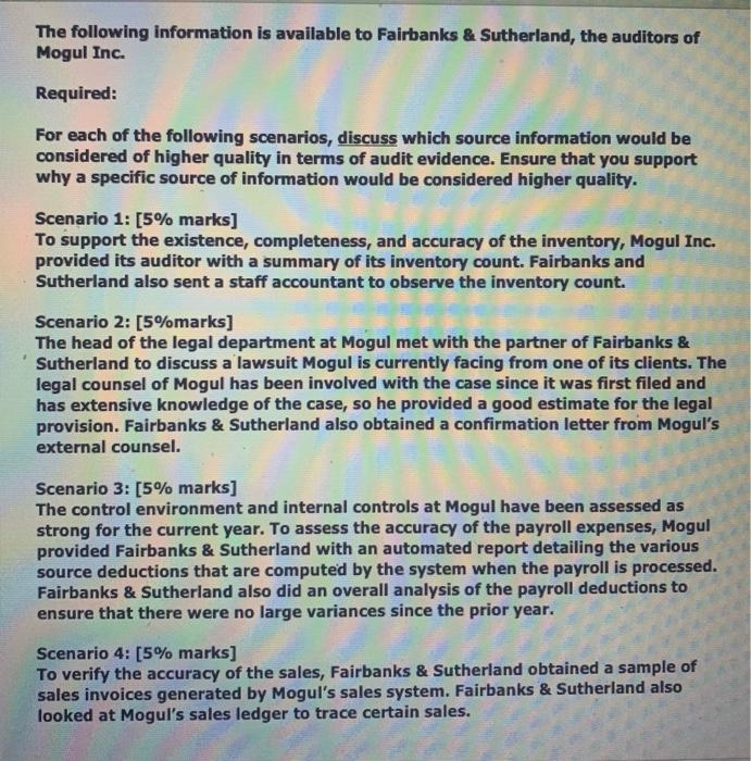 Solved Mogul Inc. Required: For each of the following | Chegg.com