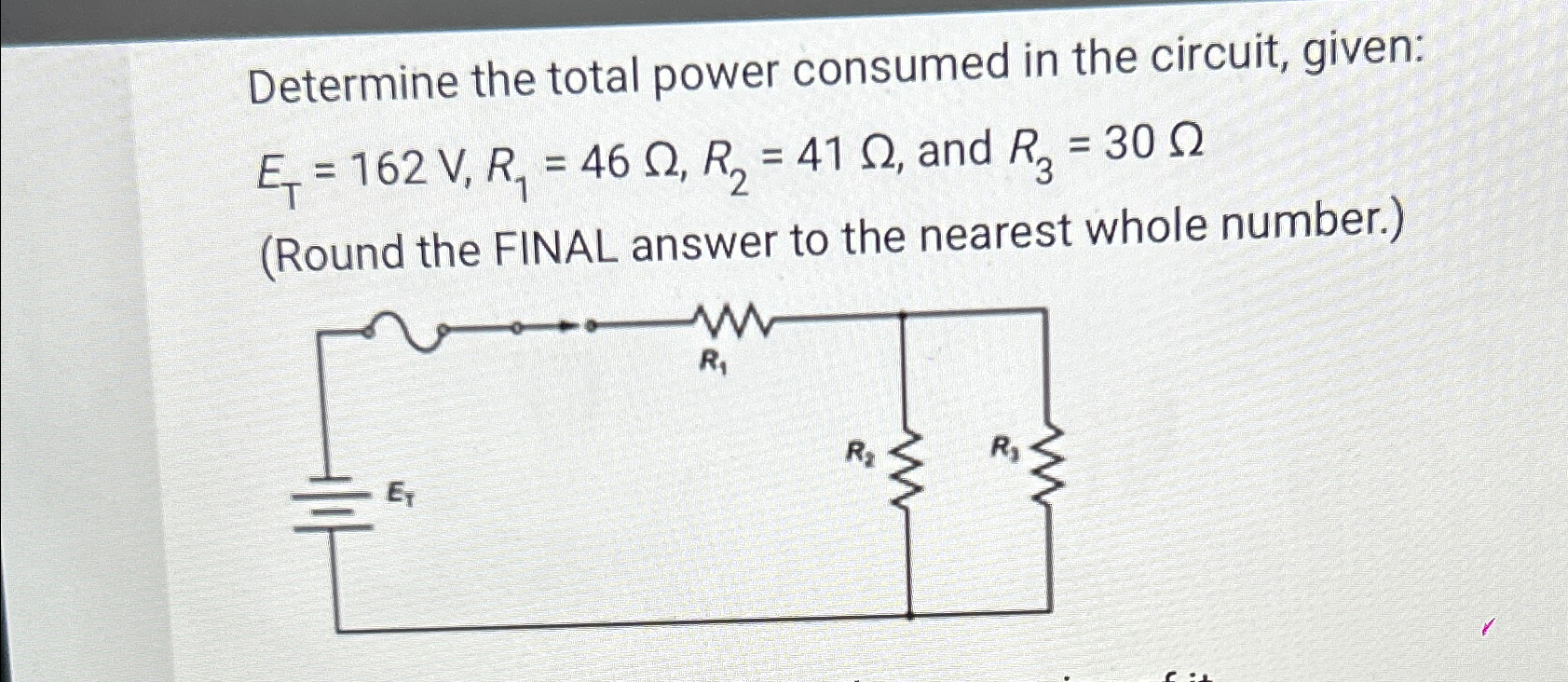 Solved Determine the total power consumed in the circuit, | Chegg.com