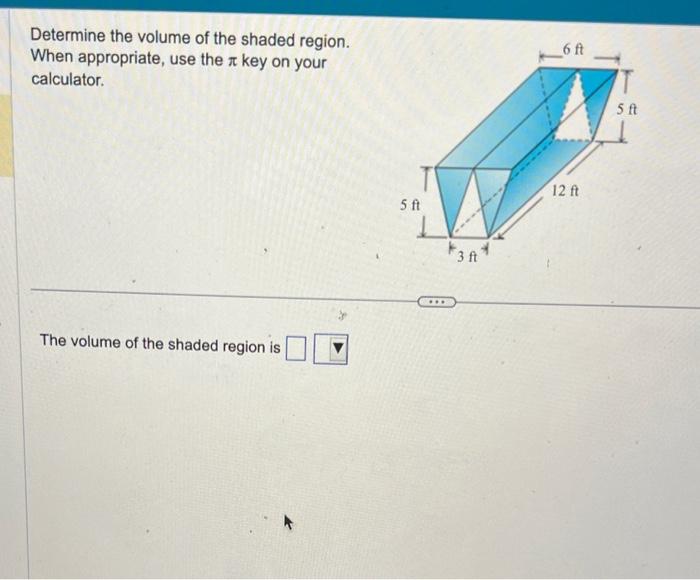 Solved Determine the volume of the shaded region. When | Chegg.com