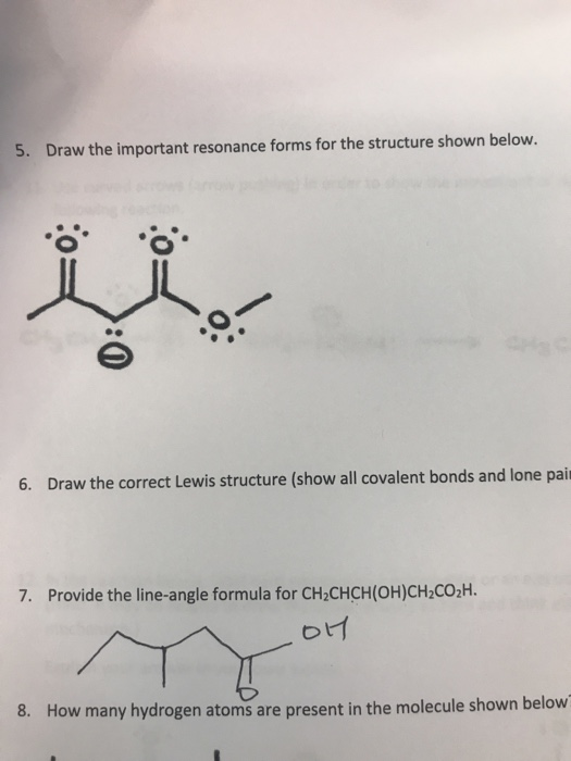 Solved 5. Draw the important resonance forms for the | Chegg.com