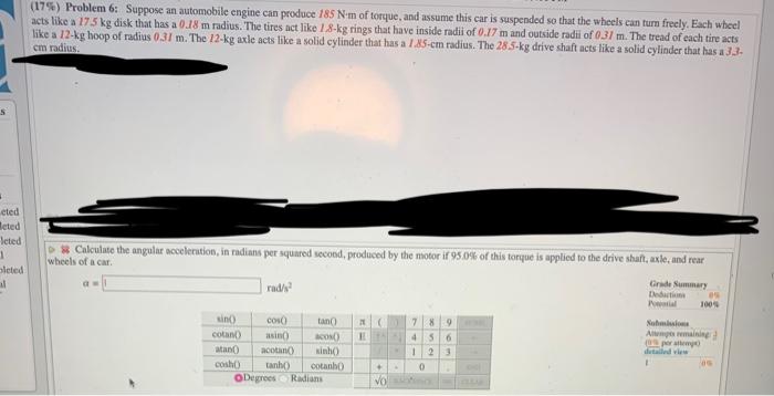 Solved (17\%) Problem 6: Suppose an automobile engine can | Chegg.com