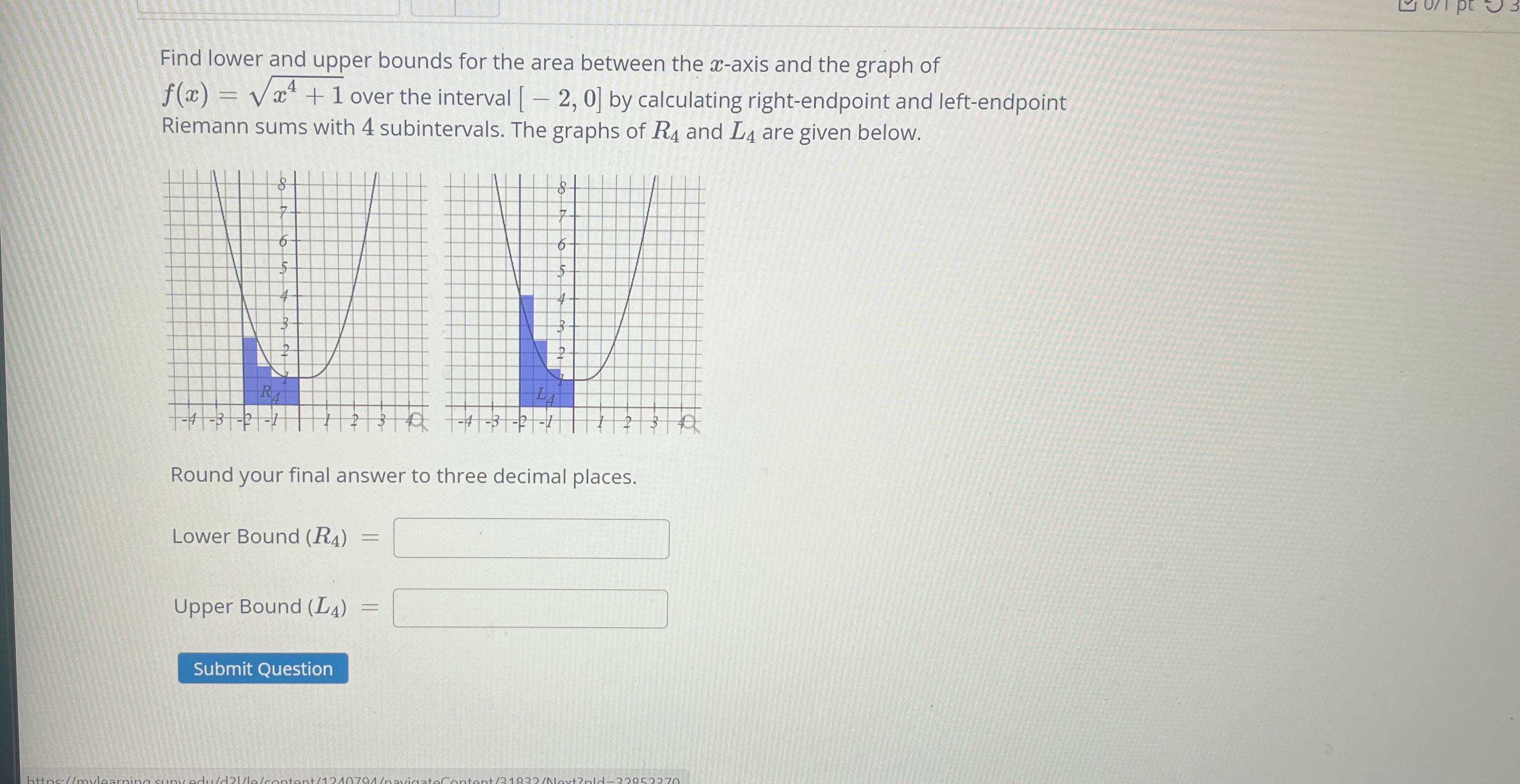 Solved Find lower and upper bounds for the area between the | Chegg.com