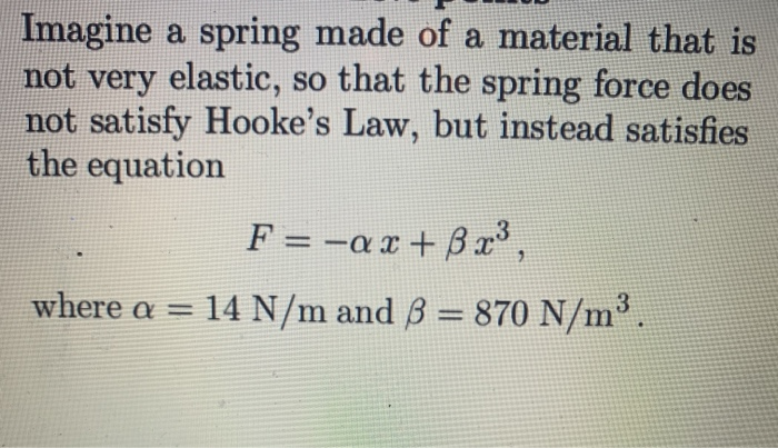Solved Imagine a spring made of a material that is not very | Chegg.com