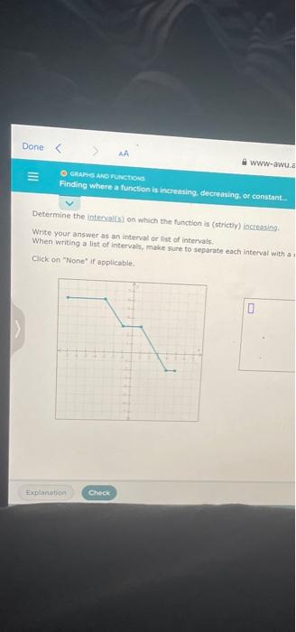 Done AA GRAPHS AND FUNCTIONS Finding where a | Chegg.com