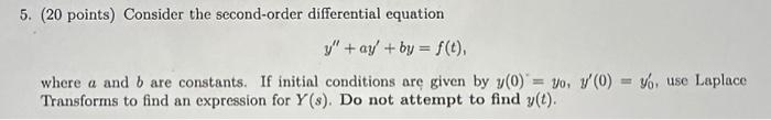 Solved Consider the second-order differential equation y" + | Chegg.com
