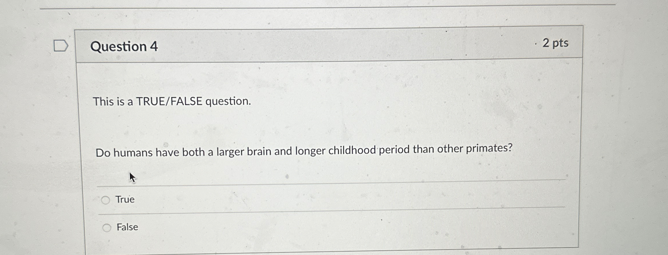 Solved Question 42 ﻿ptsThis is a TRUE/FALSE question.Do | Chegg.com