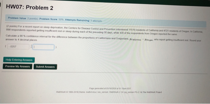 Solved Hw07 Problem 2 Problem Value 2 Points Problem 7193