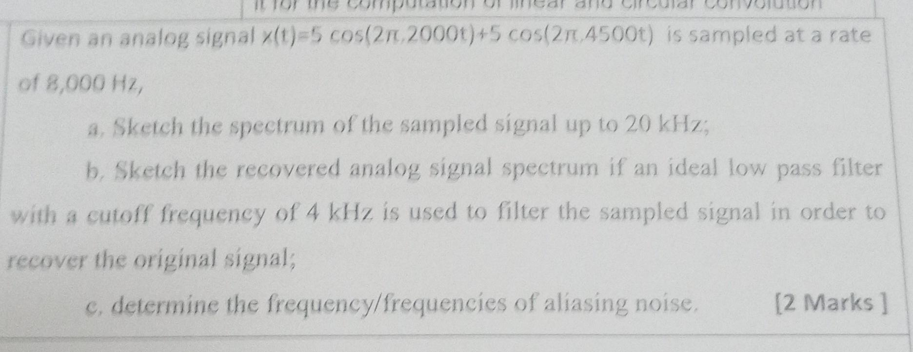 Solved Given an analog signal | Chegg.com