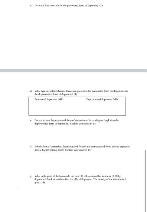 Solved c. Draw the line structure for the protonated form of | Chegg.com
