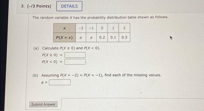 Solved The random variable X has the probability | Chegg.com