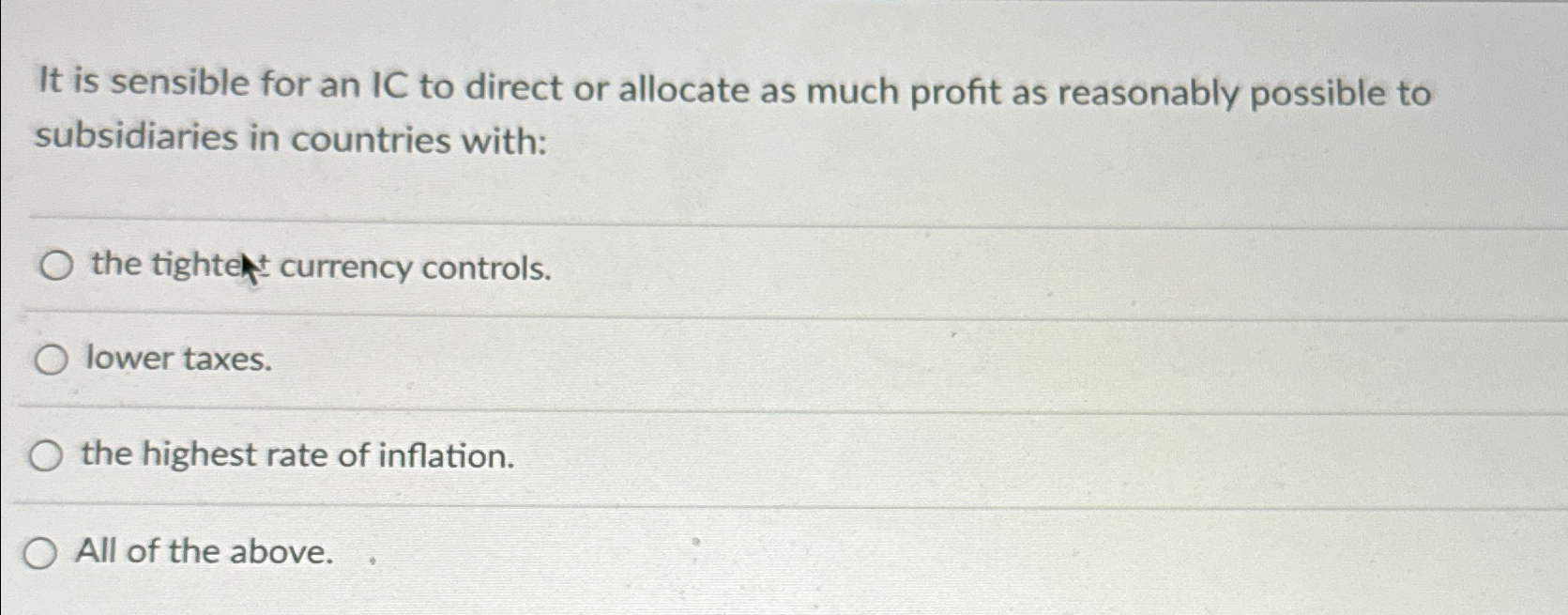 Solved It is sensible for an IC to direct or allocate as | Chegg.com