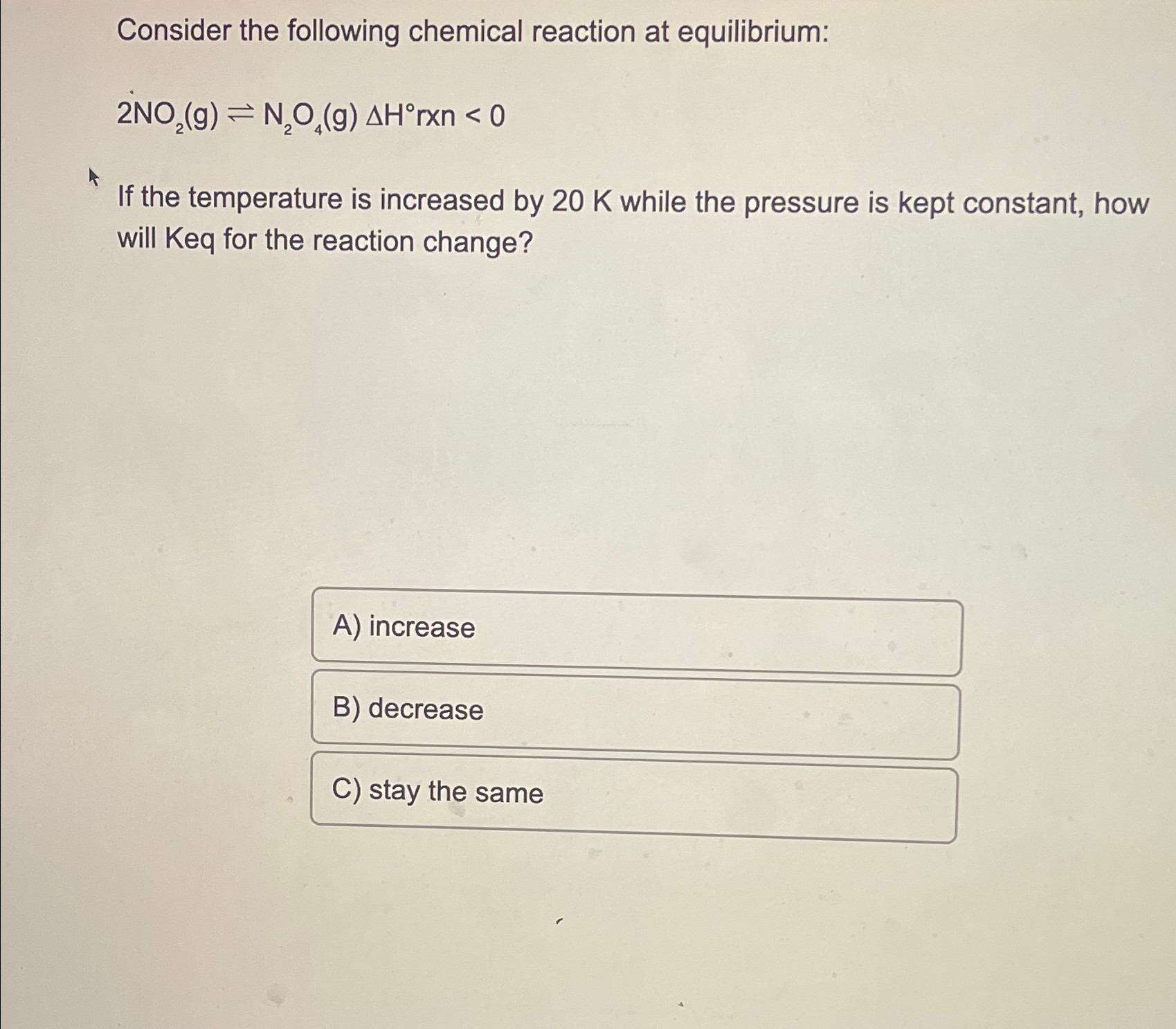 Solved Consider the following chemical reaction at | Chegg.com