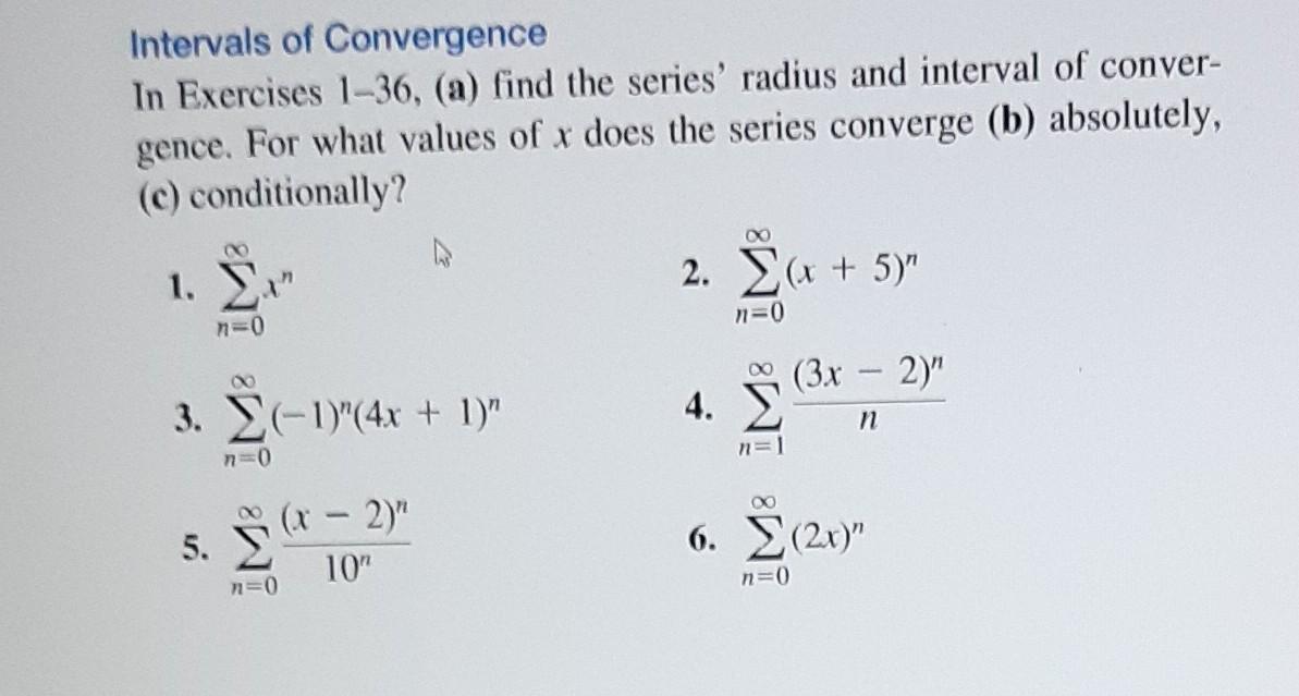 Solved Intervals of Convergence In Exercises 1-36, (a) find | Chegg.com