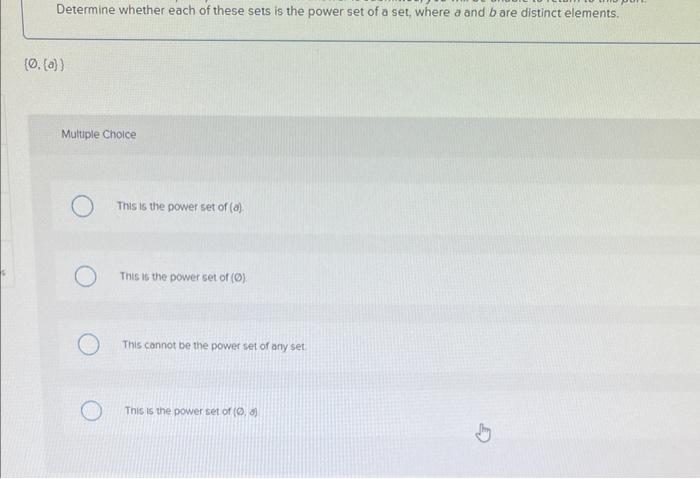 Solved Determine whether each of these sets is the power set | Chegg.com
