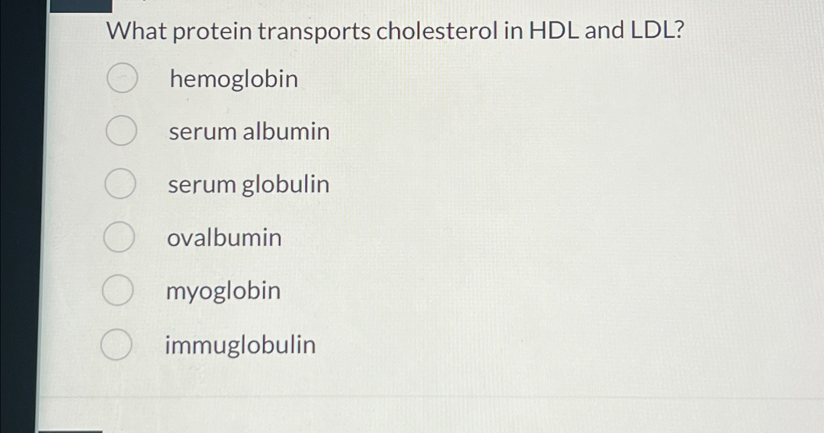 Solved What protein transports cholesterol in HDL and | Chegg.com