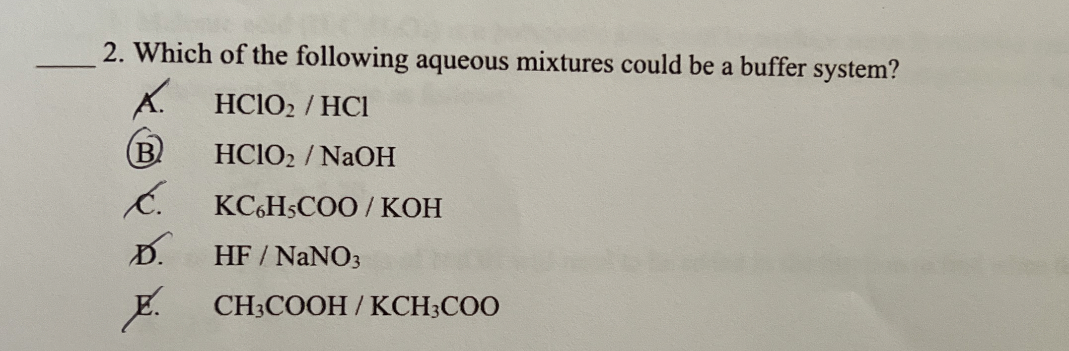 Solved Which of the following aqueous mixtures could be a | Chegg.com
