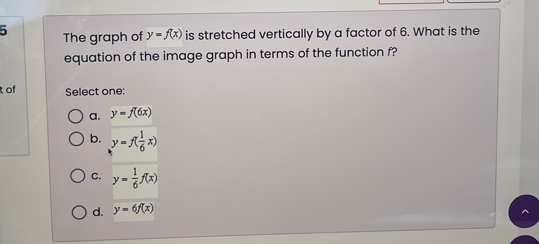 Solved The graph of y=f(x) ﻿is stretched vertically by a | Chegg.com