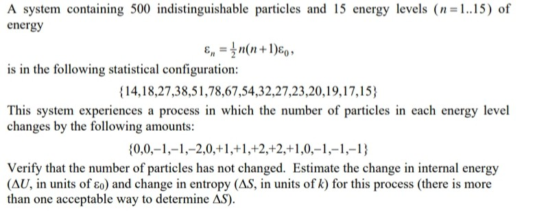 Solved A system containing 500 indistinguishable particles | Chegg.com
