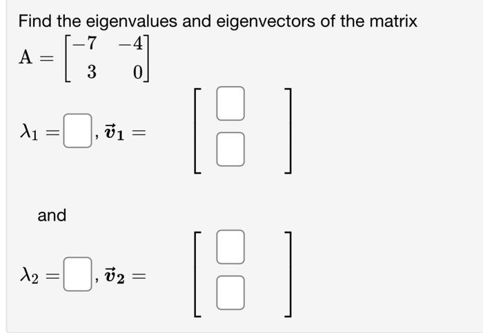 Solved Find the eigenvalues and eigenvectors of the matrix | Chegg.com