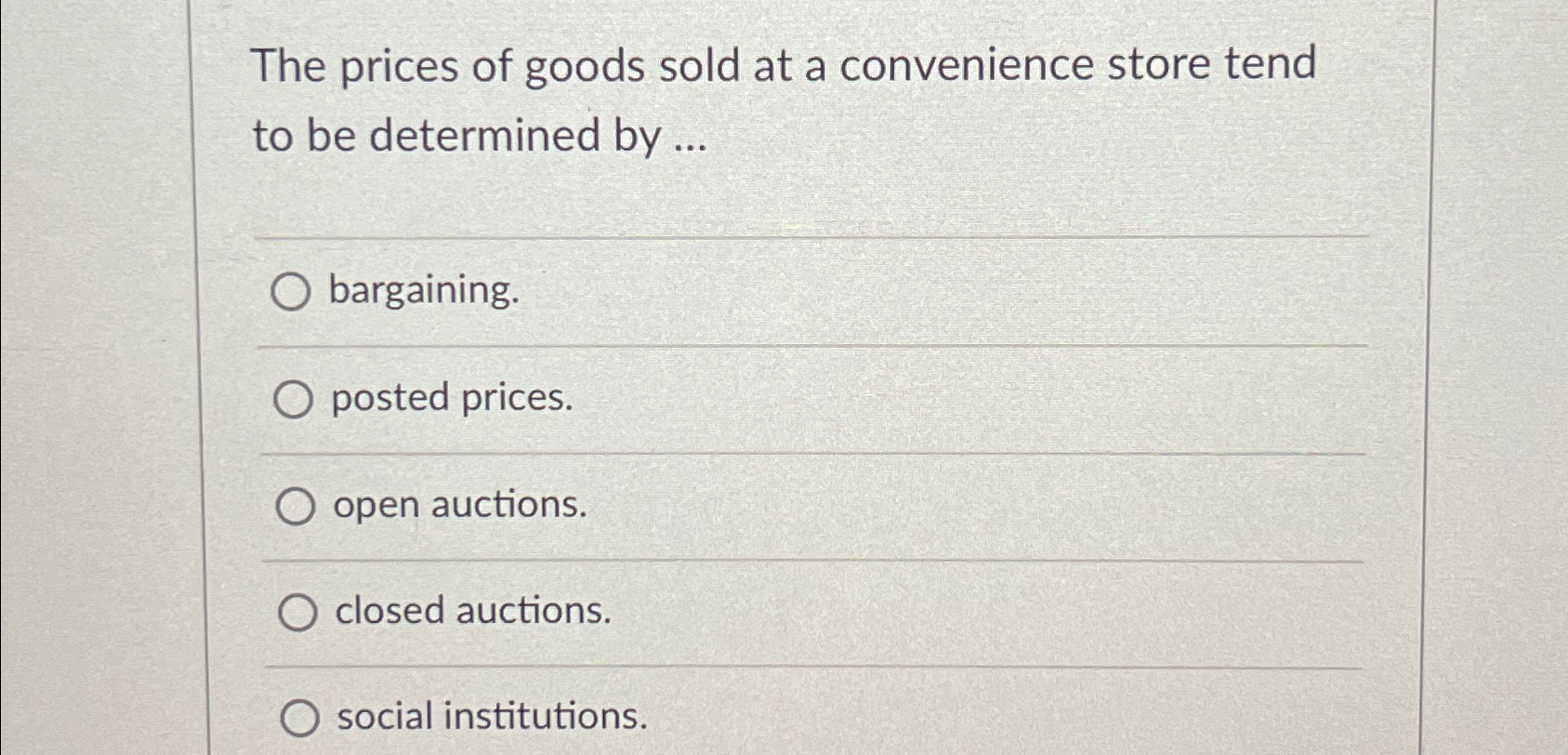 Solved The prices of goods sold at a convenience store tend | Chegg.com