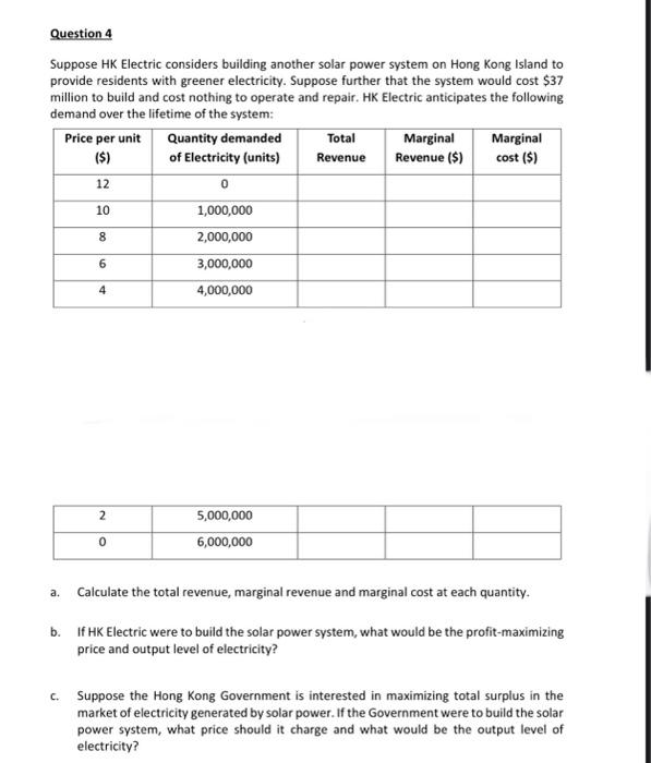 Solved Question 4 Suppose HK Electric considers building | Chegg.com Solved Question 4 Suppose HK Electric considers building | Chegg.com