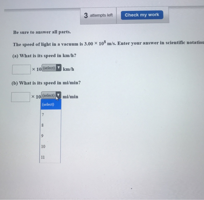 Solved 3 attempts left Check my work Be sure to answer all | Chegg.com