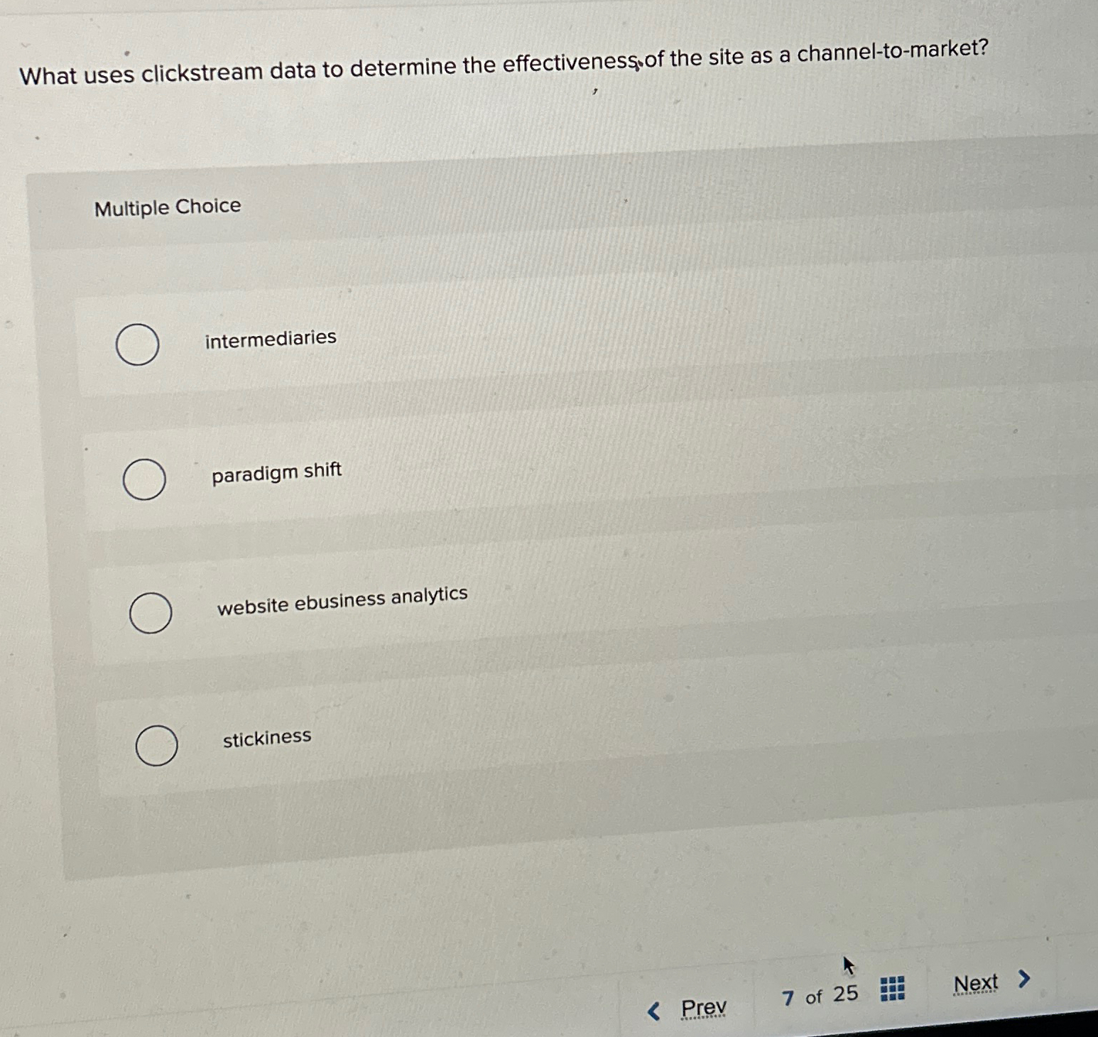 Solved What uses clickstream data to determine the | Chegg.com